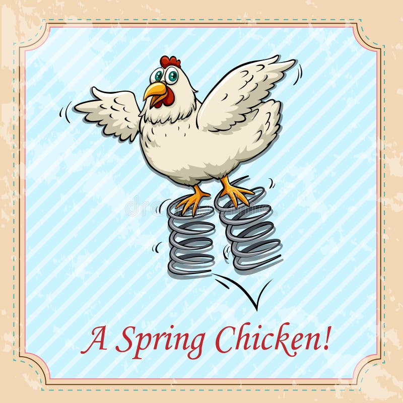 Chicken bouncing on spring stock vector. Illustration of nature - 59012896