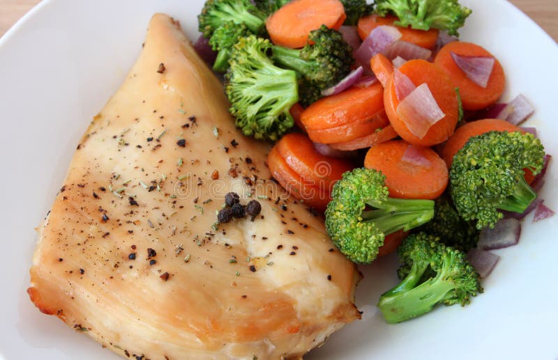 Chicken Breast with Grilled Vegetables Stock Photo - Image of good ...