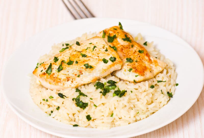 Chicken Breast with Rice stock image. Image of culinary - 40196375