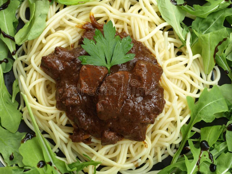 Chicken Breast with Spaghetti Stock Photo - Image of view, dish: 25200386