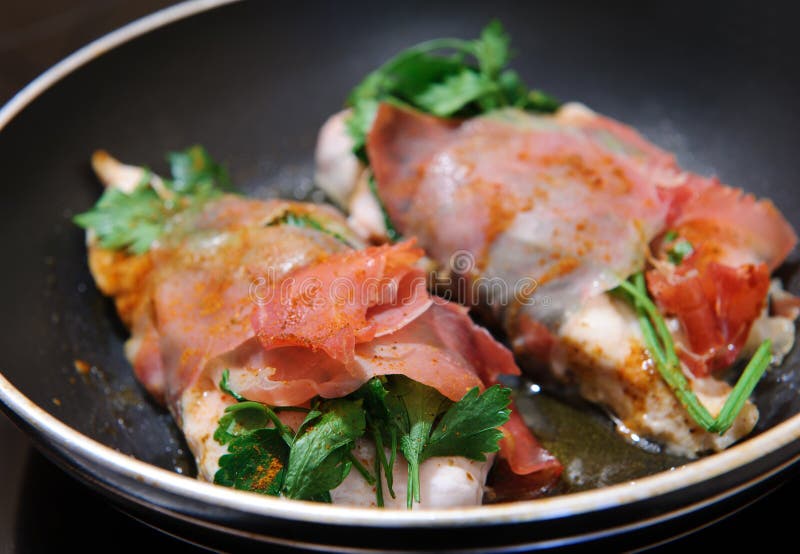 Parma Ham Roulade at the Cheese Stock Photo - Image of meat, stuffed ...