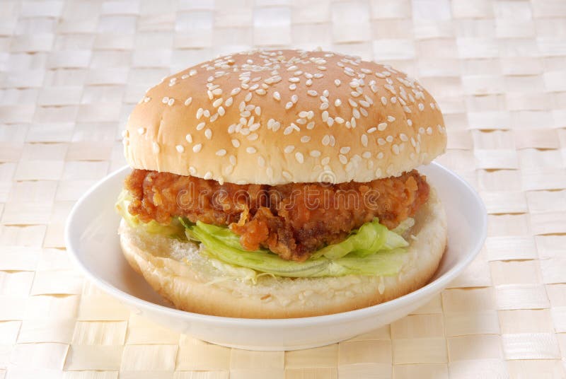Chicken burger stock image. Image of classic, meat, meal - 16465907