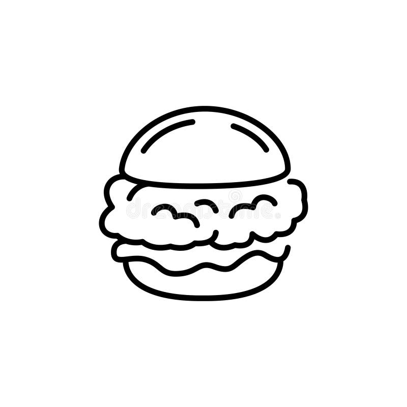 Chicken Burger Icon stock illustration. Illustration of fastfood ...