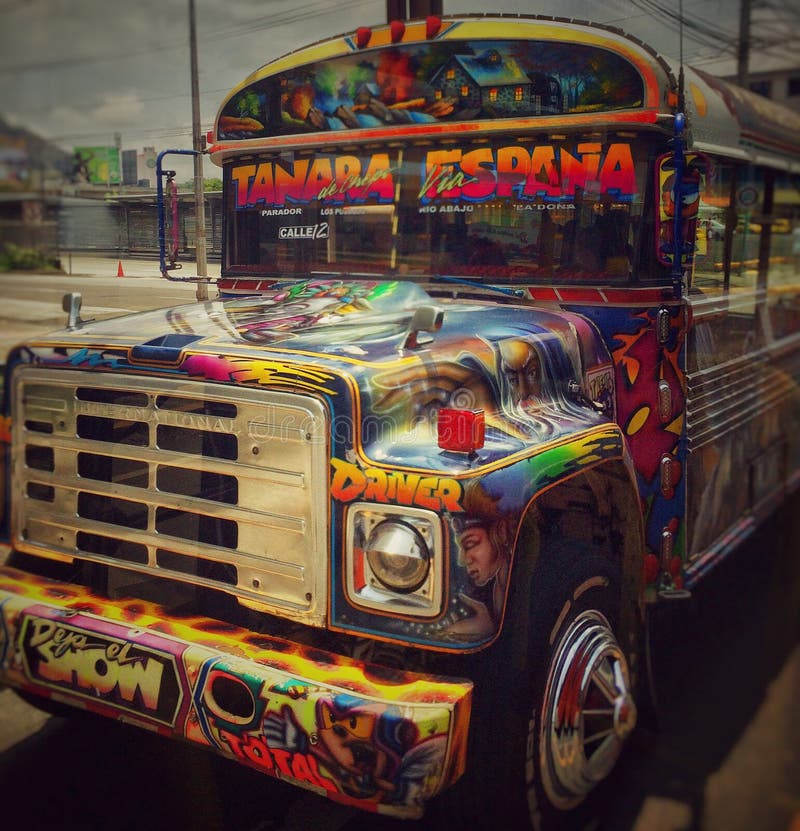 Chicken bus editorial photography. Image of panama, city - 54009372