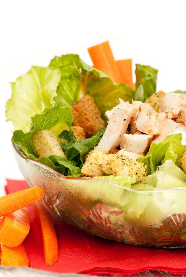 Chicken Caesar salad stock image. Image of color, closeup - 16840857