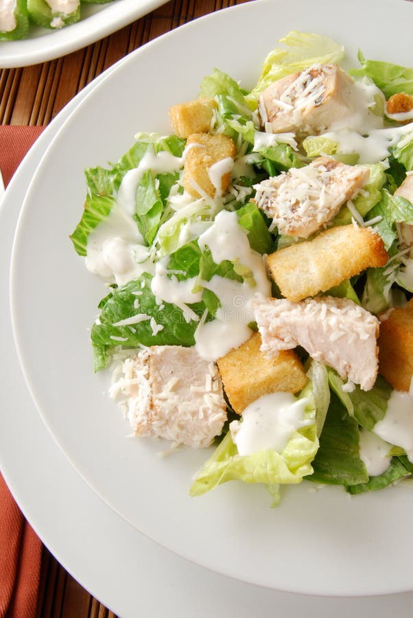 Chicken Caesar Salad stock image. Image of green, salad - 19494817