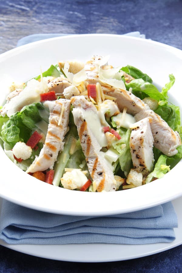 Chicken Caesar Salad stock photo. Image of pastel, blue - 3494376
