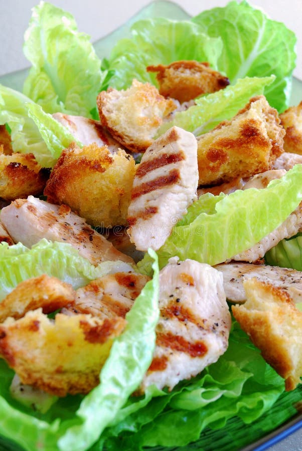 Chicken caesar salad stock photo. Image of chicken, glass - 51260506