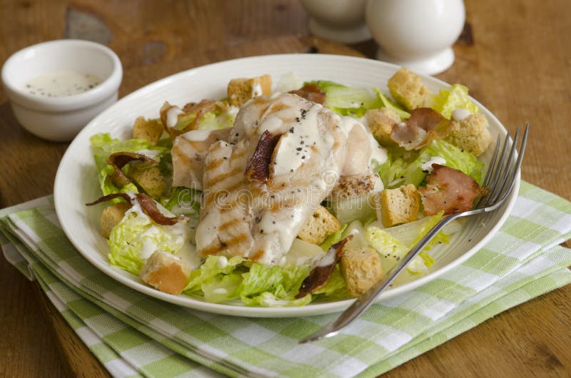 Chicken Caesar salad stock image. Image of freshness - 31557877