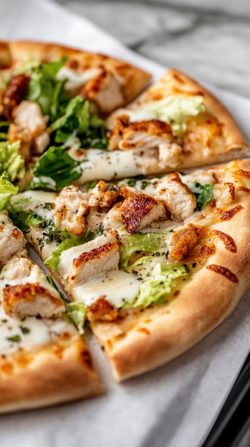 Chicken Caesar Salad Pizza Delicious Chicken Caesar Salad Pizza with ...