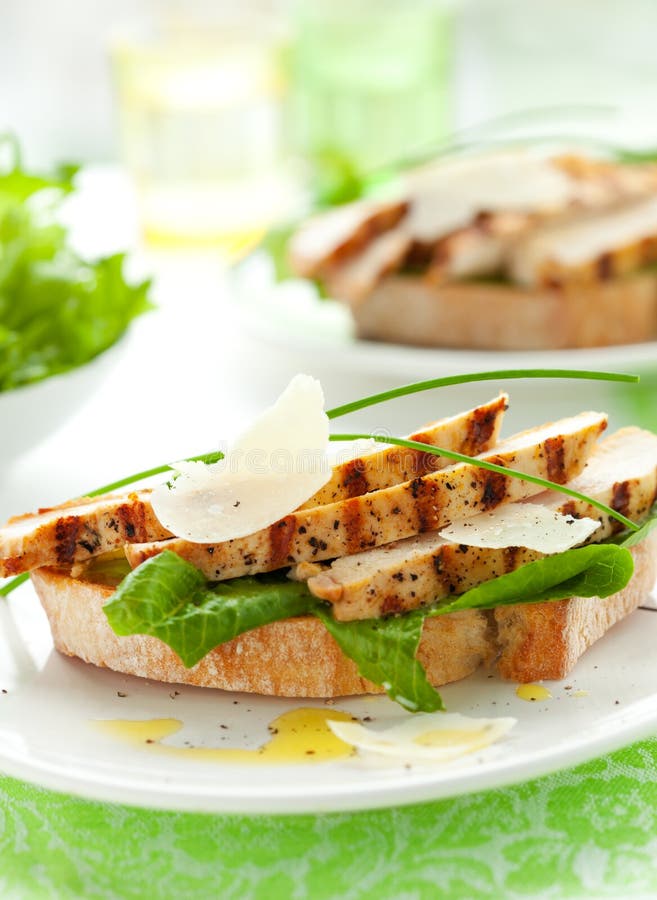 Chicken Caesar salad stock image. Image of freshness - 16840893