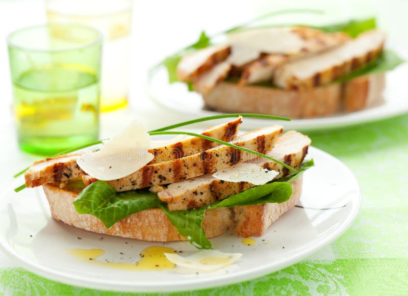 Chicken Caesar sandwich stock photo. Image of freshness - 16955364