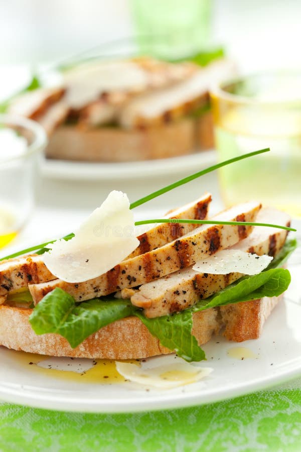 Chicken Caesar sandwich stock photo. Image of onion, leaf - 17137926