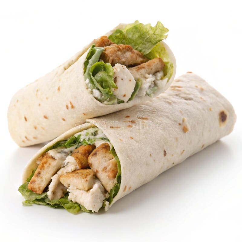 Chicken Caesar Wrap Isolated on Transparent Background Stock ...