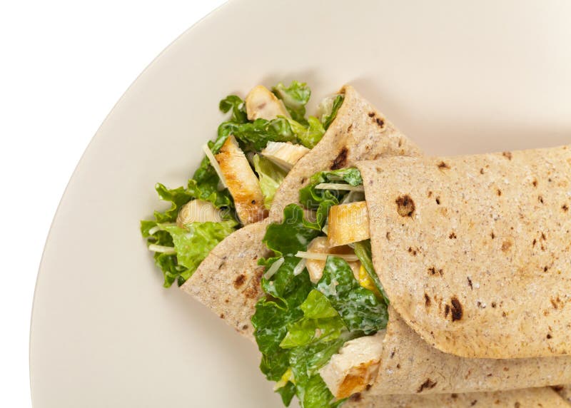Chicken Caesar Wrap stock photo. Image of caesar, plate - 55315646