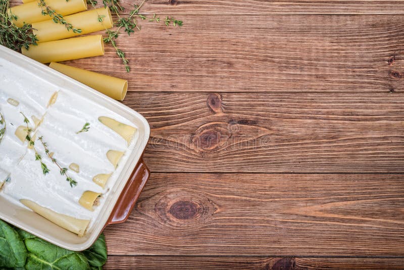 Chicken Cannelloni Pasta Rolls . Stock Image - Image of cooked ...