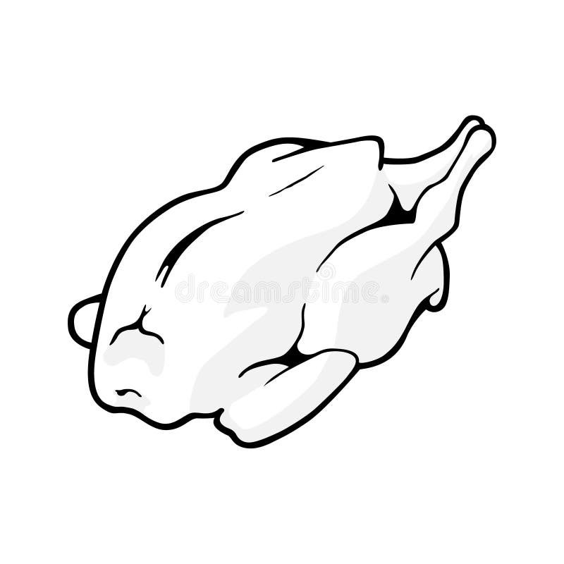 Chicken Carcass Isolated on White Stock Vector - Illustration of color ...