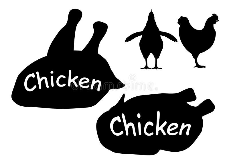 Chicken Carcass and Chicken Logo. Stock Vector - Illustration of vector ...