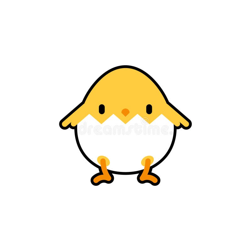 Chicken Cartoon Cute Isolated. Little Chicken Vector Illustration Stock ...