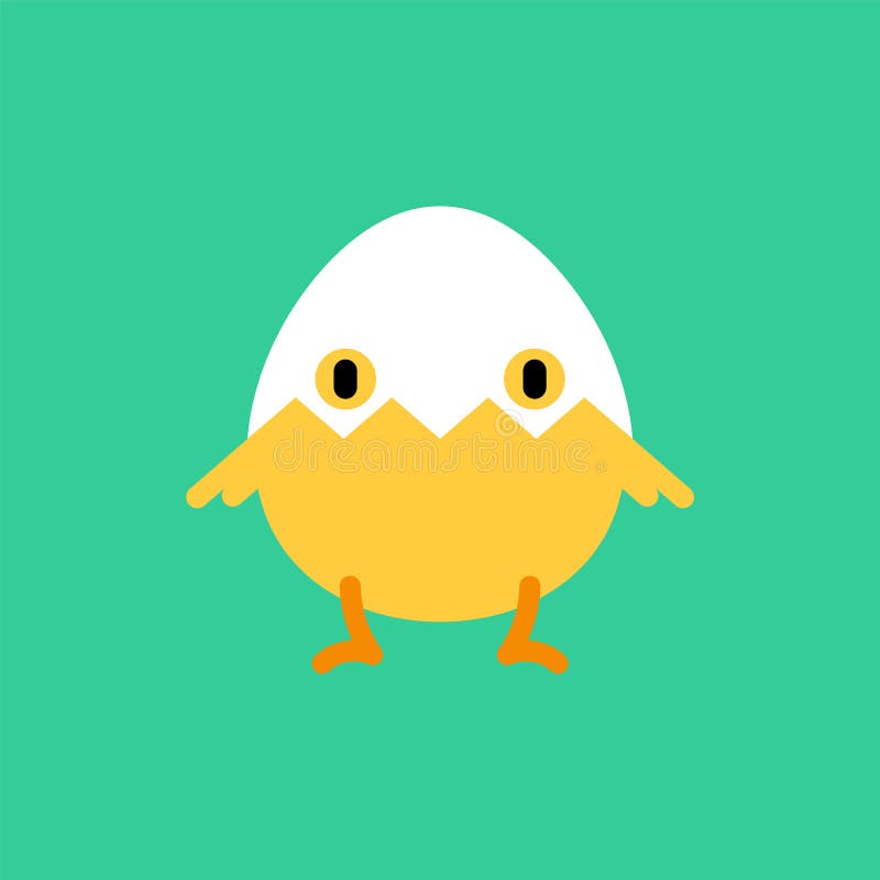Chicken Cartoon Cute Isolated. Little Chicken Vector Illustration Stock ...