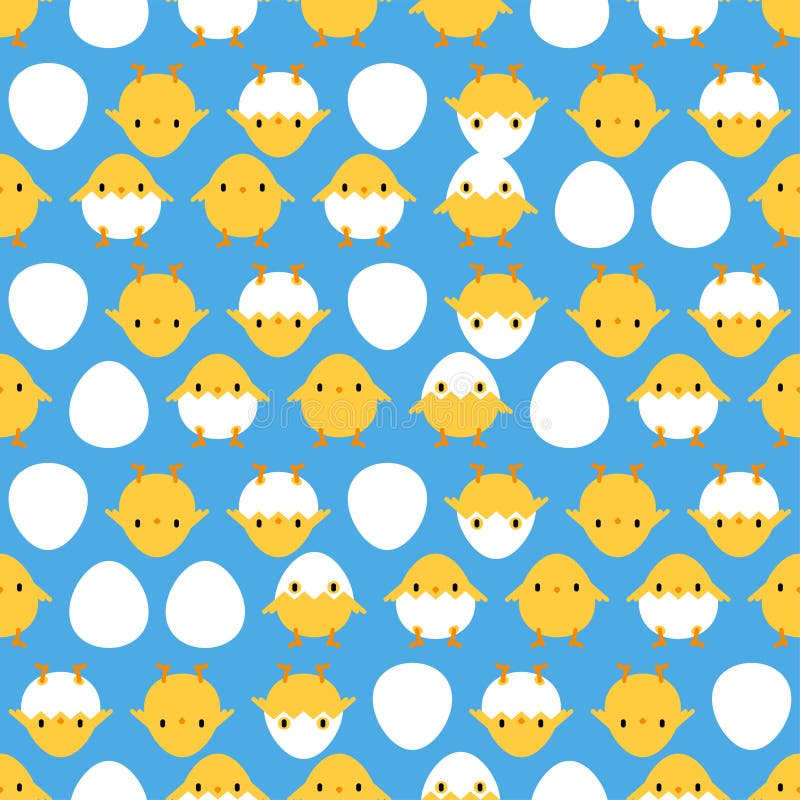 Chicken Cartoon Cute Pattern Seamless. Little Chicken Background Stock ...