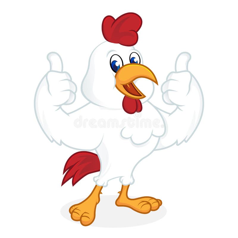 Chicken with Thumbs Up Hand Sign, Coming Out of a Circle Stock Vector ...
