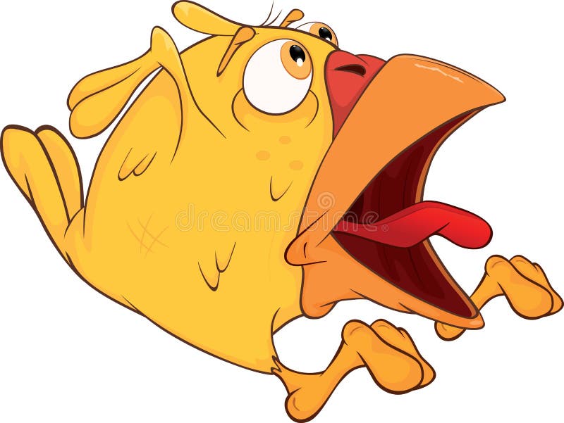 Shouting chicken. Cartoon stock vector. Illustration of tiny - 37564224