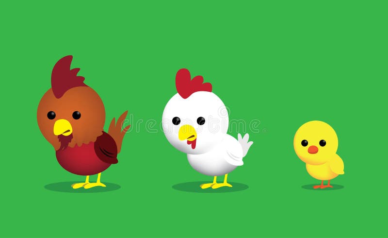 Chicken Characters Set Cartoon Vector Illustration 1 Stock Vector ...