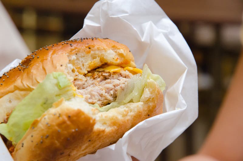 Chicken cheese burger stock image. Image of nutrition - 36436931