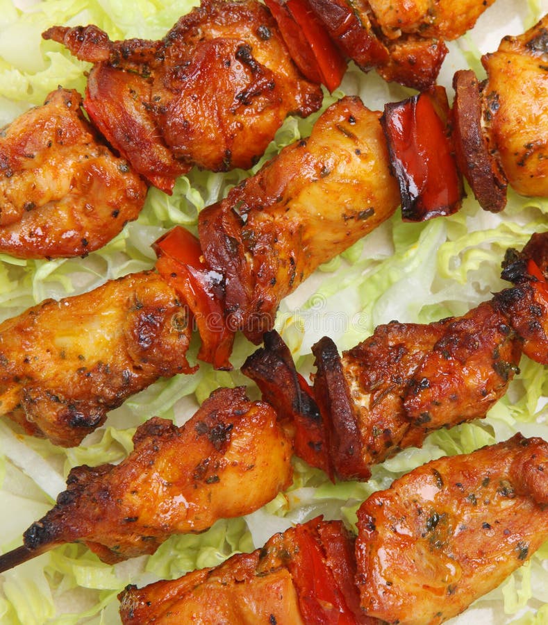Chicken & Chorizo Kebabs stock image. Image of chorizo - 15508675