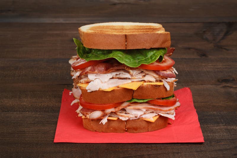 Chicken club sandwich stock image. Image of closeup, cuisine - 68926701