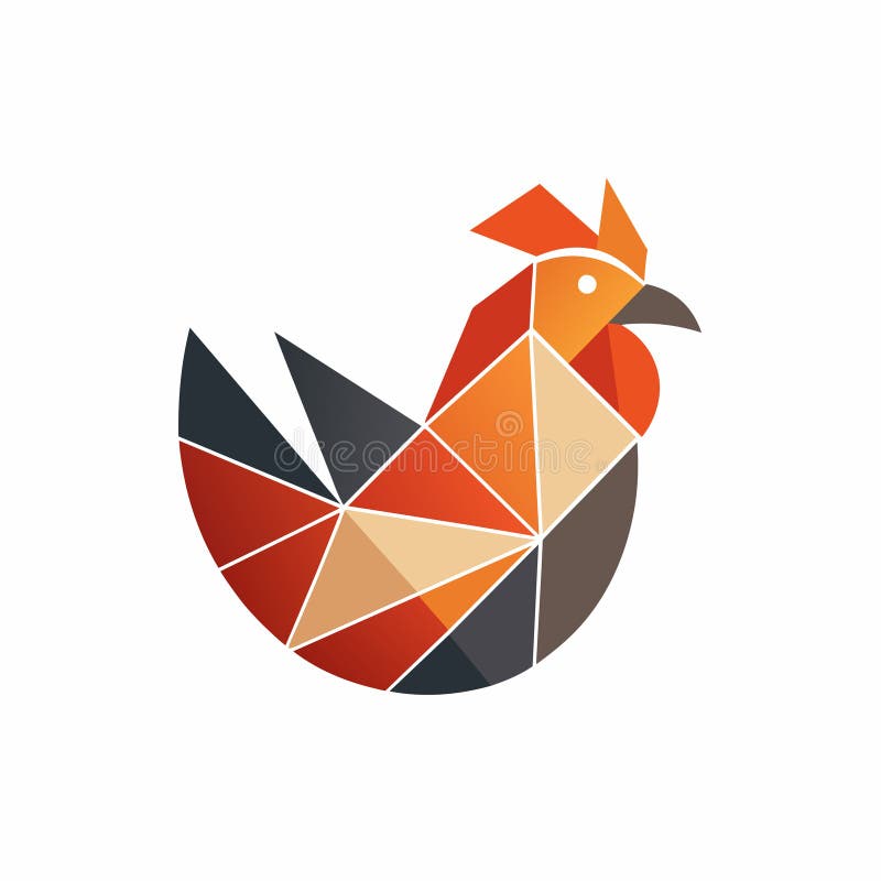 Chicken Constructed from Geometric Shapes, an Abstract Representation ...