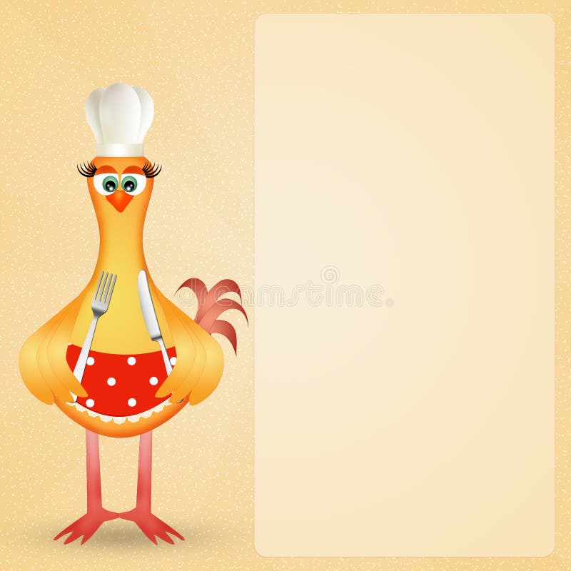 Chicken the cook cartoon stock vector. Illustration of cartoon - 29642574