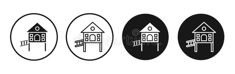 Chicken Coop Icon Vector Set on White Background Stock Vector ...