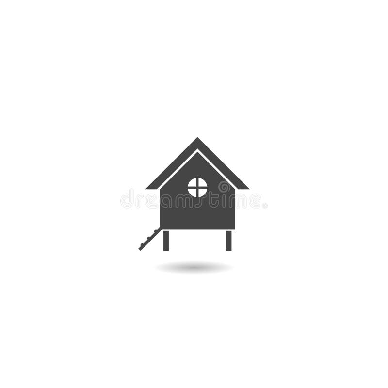 Chicken Coop Icon with Shadow Stock Vector - Illustration of chicken ...