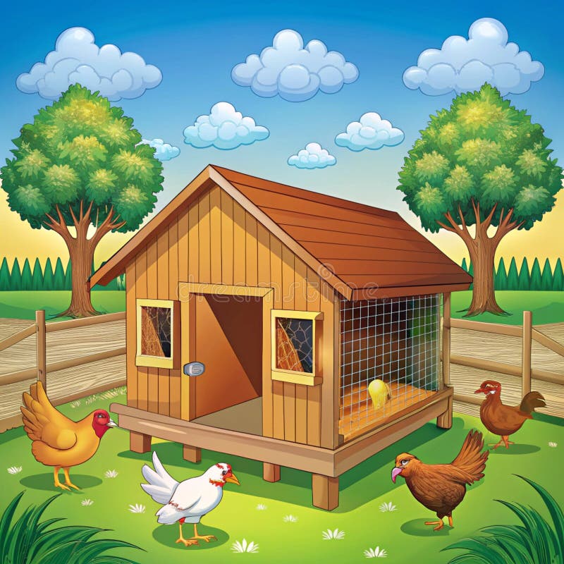 Chicken Coop Vector Clipart for Farm and Rustic Animal-inspired Designs ...