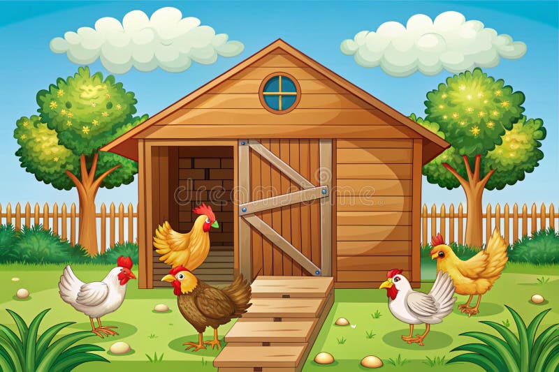 Chicken Coop Vector Clipart for Farm and Rustic Animal-inspired Designs ...