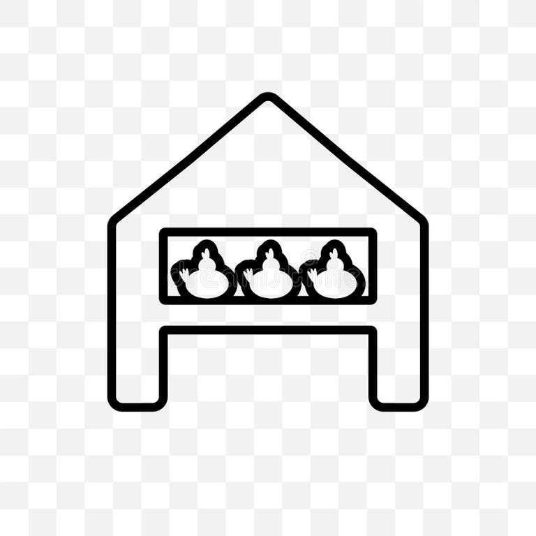 Chicken Coop Vector Linear Icon Isolated on Transparent Background ...