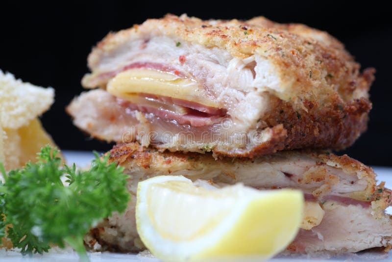 Schnitzel Cordon bleu stock image. Image of schnitzel - 31080865