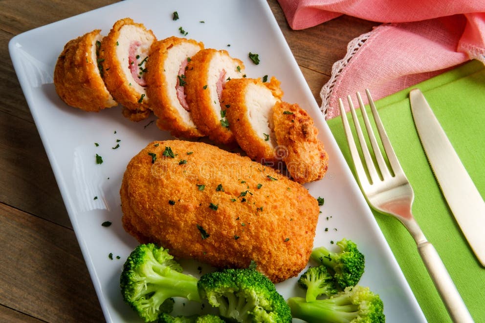 Chicken Cordon Bleu Broccoli Stock Photo - Image of meal, cordon: 220796588