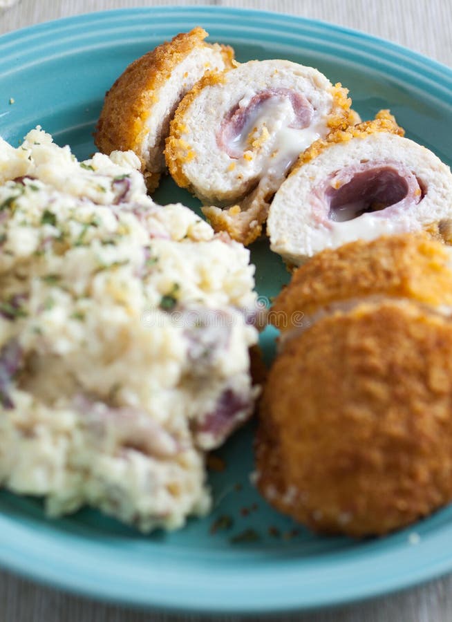 Chicken Cordon Bleu stock image. Image of garlic, plate - 54783281