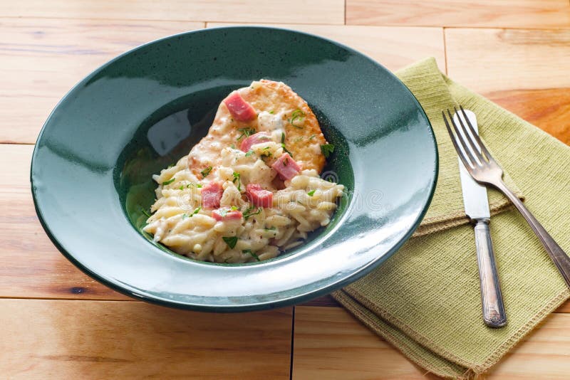 Chicken Cordon Bleu Risotto Stock Image - Image of cheese, fried: 152977049
