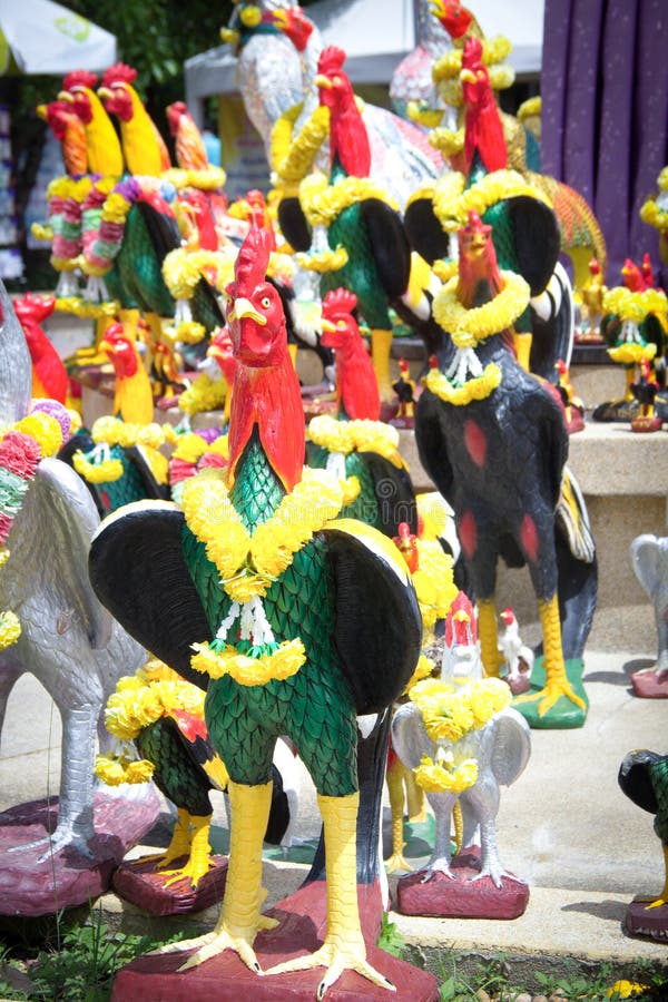 Chicken Crowd Statue for Fullfill One S Obligations Stock Photo - Image ...