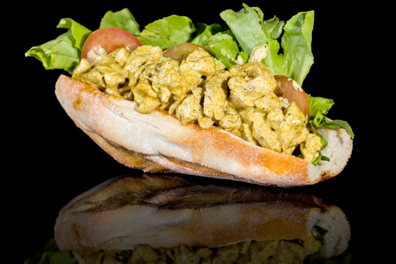 Sandwich with french fries stock image. Image of sesame - 15464697