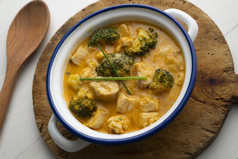 Chicken Curry with Broccoli. Stock Photo - Image of lunch, green: 264646458