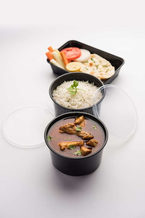 Chicken Curry Masala Packed in Plastic Container for Home Delivery ...