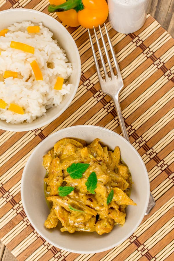 Chicken curry with rice stock photo. Image of spice, dinner - 63453596
