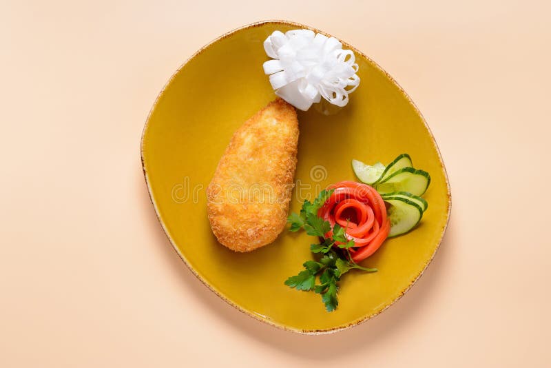 Chicken cutlet Kiev style stock photo. Image of filled - 84149114