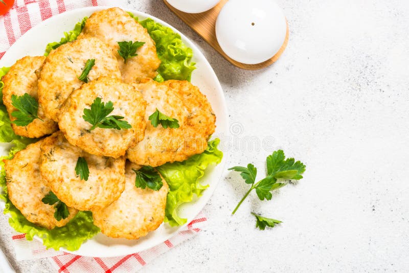 Chicken Cutlet in the Plate. Stock Photo - Image of lunch, keto: 212928172