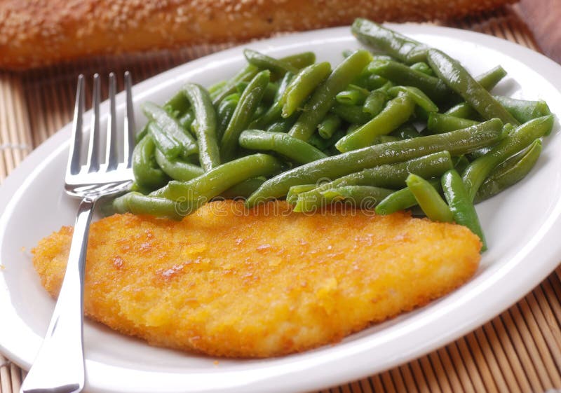 Chicken Cutlet on the Plate Stock Photo - Image of meal, delicious ...